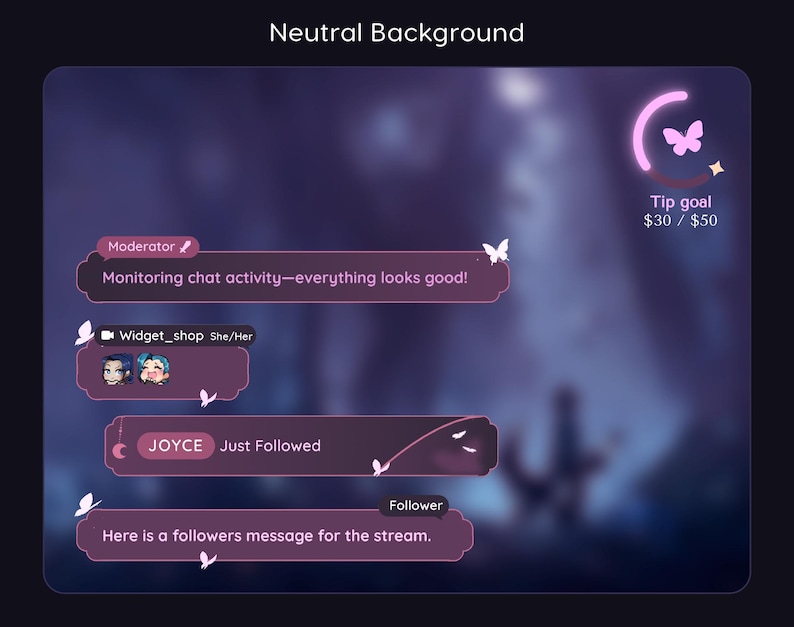 Butterfly Chat Widget | Twitch Streamelements OBS Animated Nature ...
