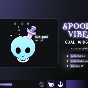 Spooky Pastel Color Skull Ghost Combo Liquid Filling Goal Widget is ...
