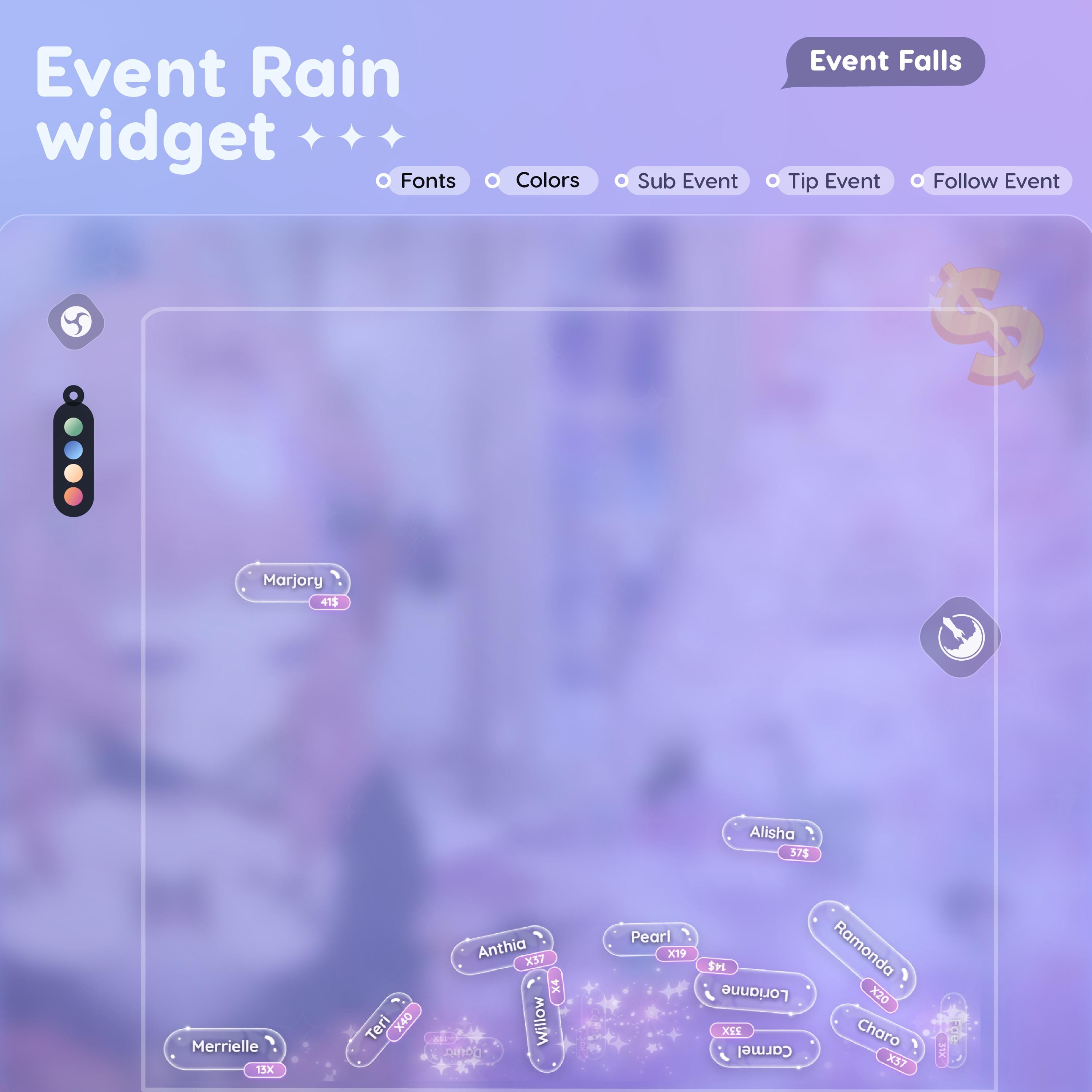 Animated Sub Event Rain Widget for Twitch Streamers (digital Download ...