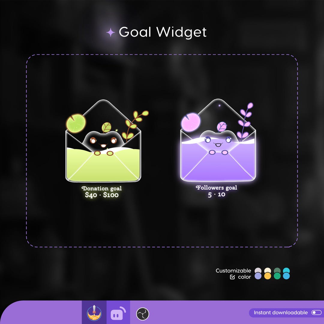 Envelope Liquid Filling Goal Widget is Fully Customisable for Twitch Streamlabs, Tiktok Studio ...