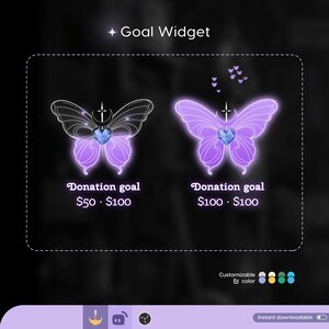 Diamond Butterfly Liquid Filling Goal Widget for Twitch Streamlabs ...