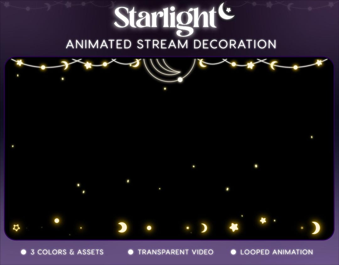 Starlight Animated Stream Decoration | Twitch OBS Celestial Overlay ...