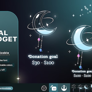 Celestial Moon Cute Liquid Filling Goal Widget is Fully Customisable ...