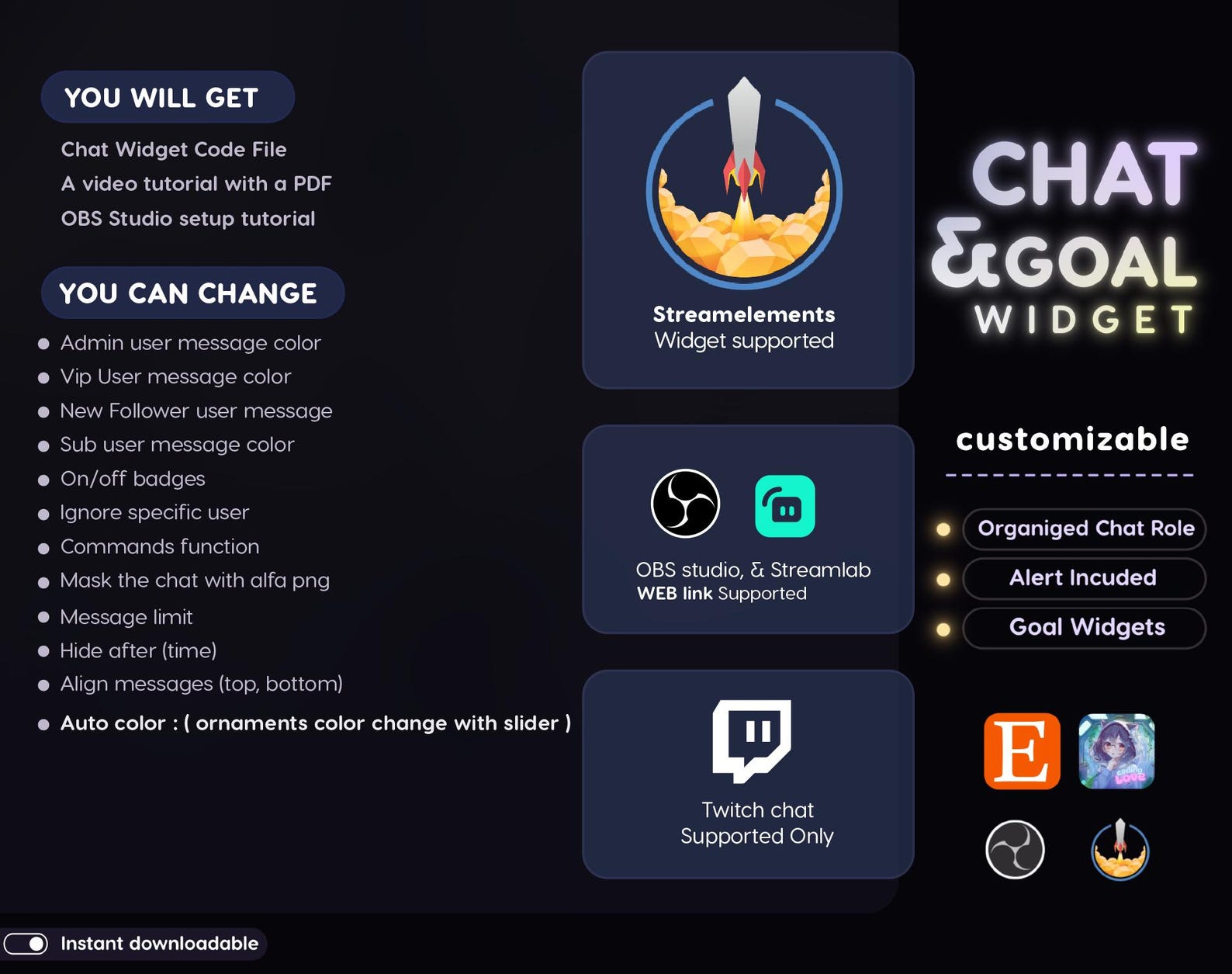 Butterfly Chat Widget | Twitch Streamelements OBS Animated Nature ...