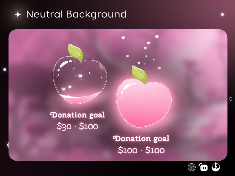 Cute Peach Glass Goal Widget-cute Minimal Customizable Goal Widget for ...