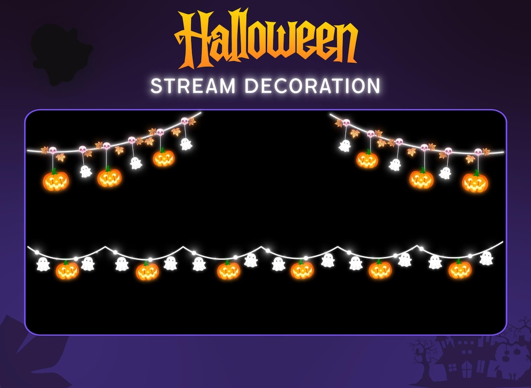 Halloween Pumpkin Stream Decoration: Animated Vtuber Overlay (digital ...