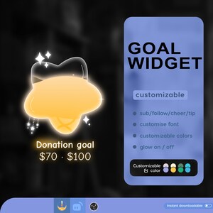 Twitch Liquid Goal Bar Widget - Vtuber Asset - Star Alerts Streamlabs ...