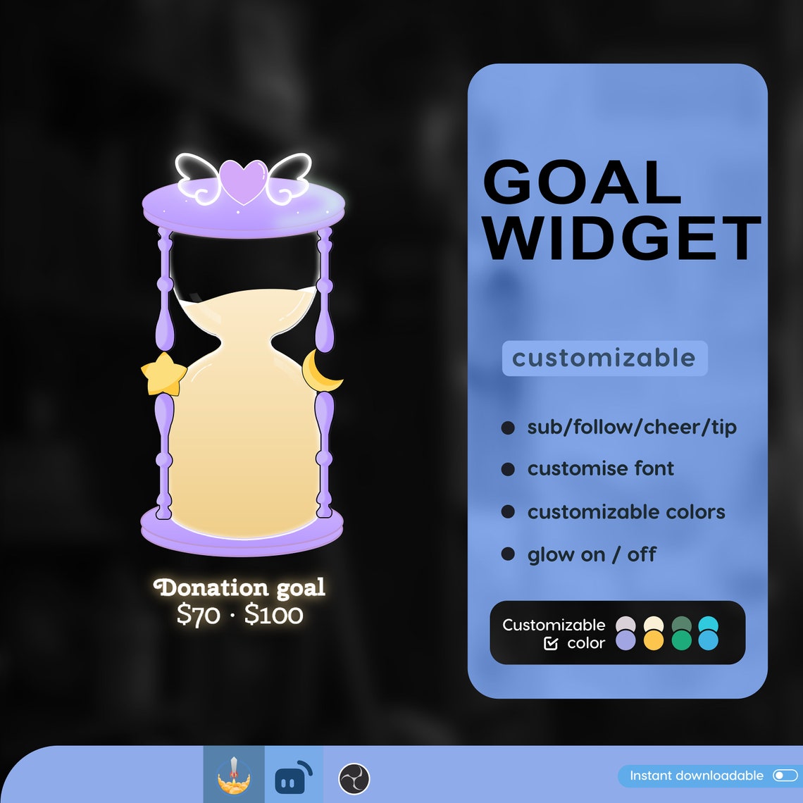 Cute Sand Timer Liquid Filling Goal Widget is Fully Customisable for ...