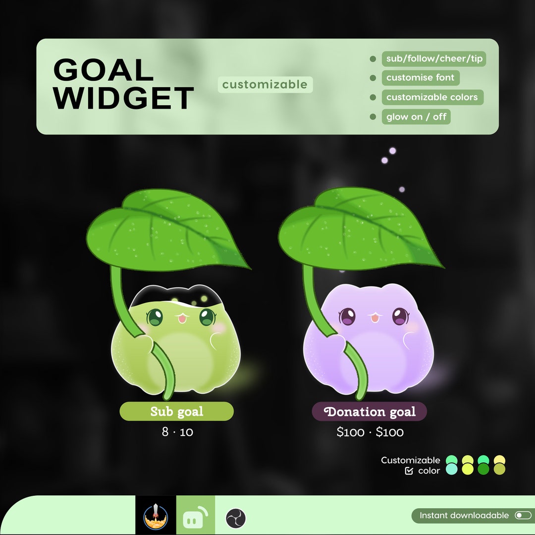 Cute Froggy Goal Widget | Liquid Filling Widget is Fully Customisable ...
