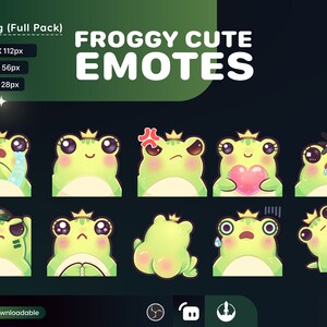 Frog Emotes for Twitch – Kawaii Froggy Pack (digital Download) - Etsy