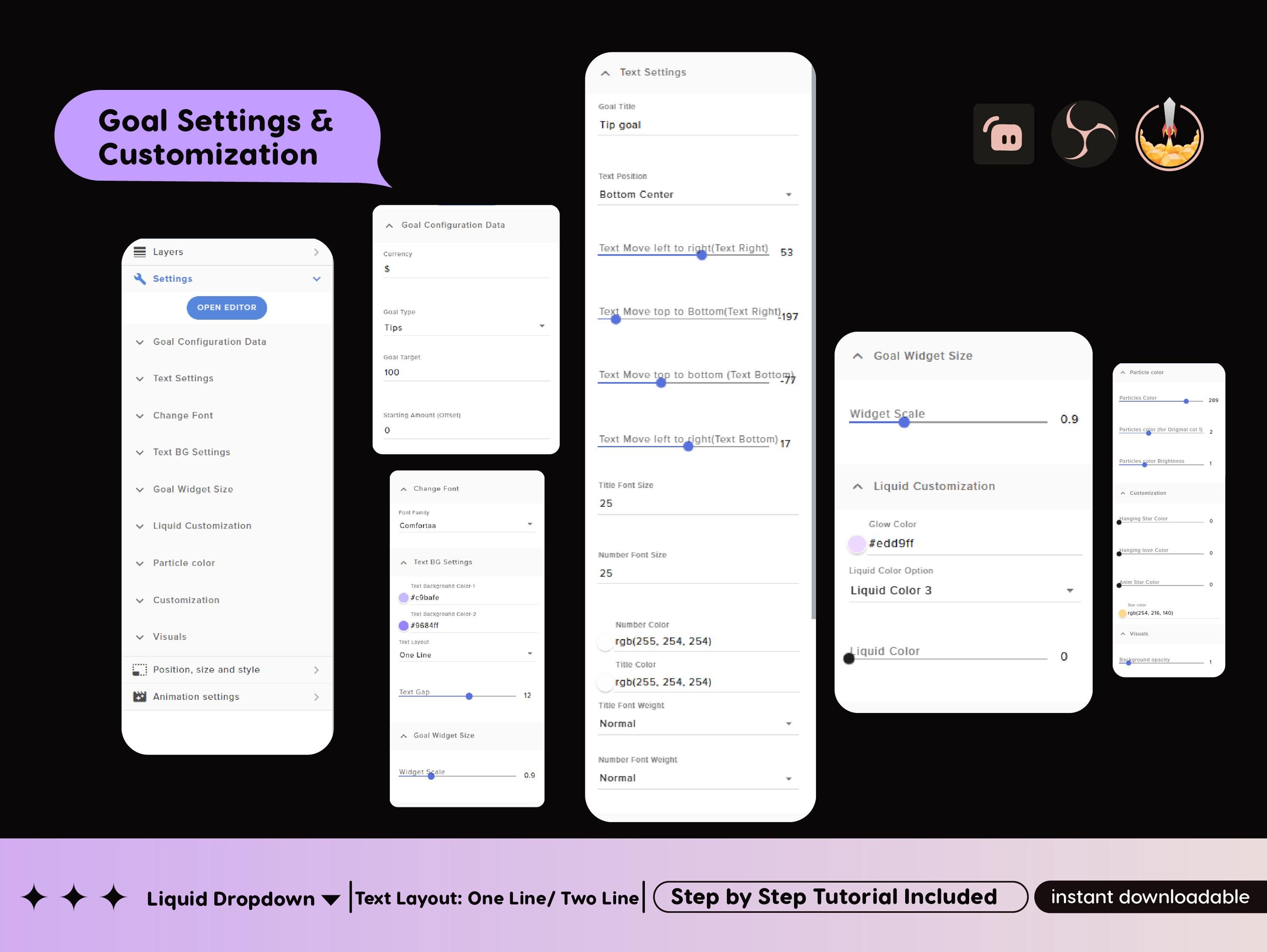 Space Moon Goal Widget | Twitch Streamlabs Streamelements Animated Sub ...