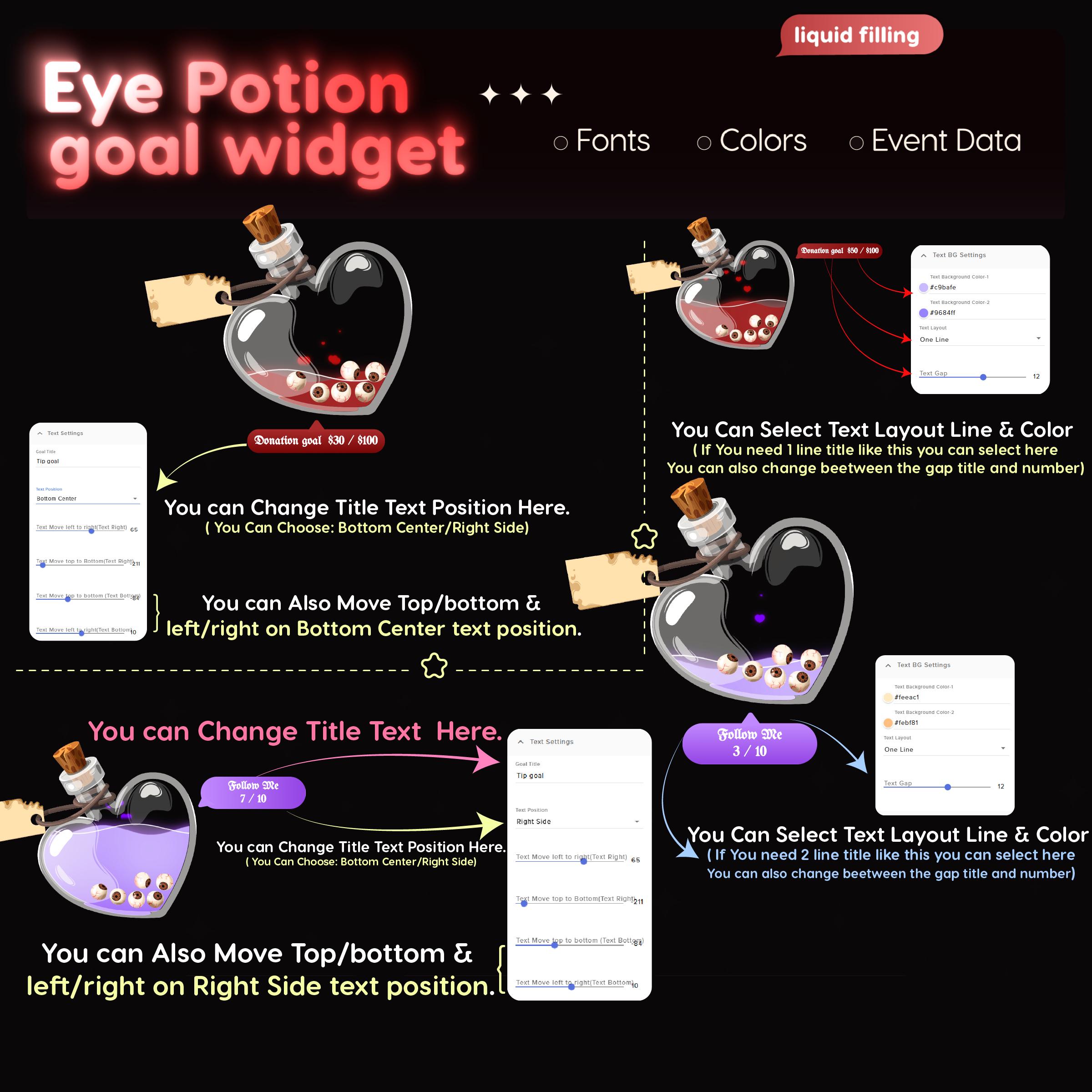 Eye Potion Goal Widget | Twitch Streamlabs Streamelements Halloween ...