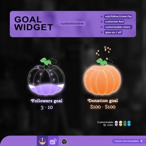 Cute Pumpkin Liquid Filling Goal Widget is Fully Customisable for ...