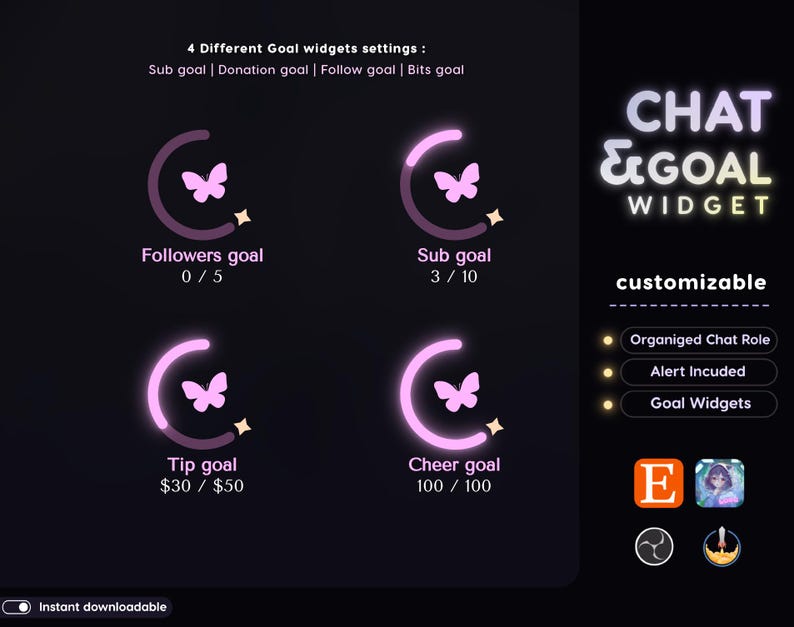Butterfly Chat Widget | Twitch Streamelements OBS Animated Nature ...