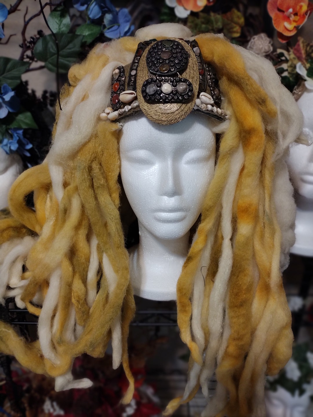 Helmet Gender Neutral Costume Hat Headpiece Rasta Ren Faire Street ...