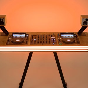 Custom LED Dj BOOTH Vinyl Studio Table Wood Studio Table With ...