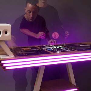 Custom LED Dj BOOTH Vinyl Studio Table Wood Studio Table With ...