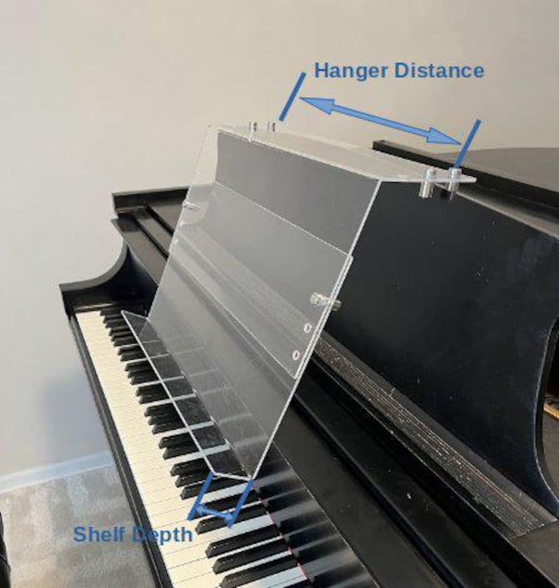Grand Upright Piano Acrylic Music Stand (width 18") - Depth Adjustable ...