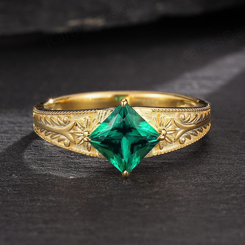 Men Emerald Ring - Etsy