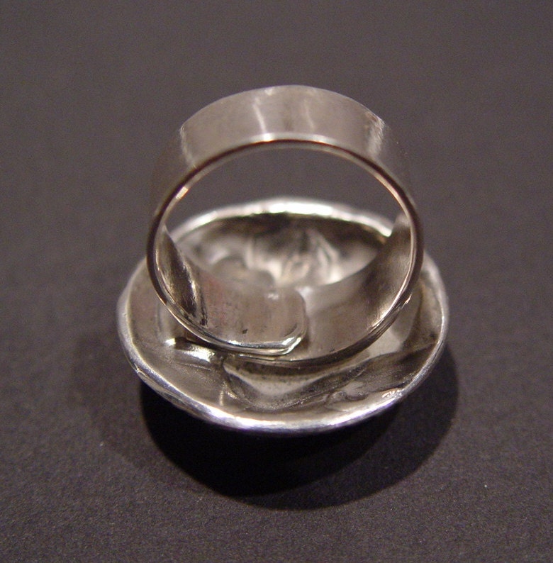 Sterling Silver Owl Ring Made From Antique Vintage Button - Etsy