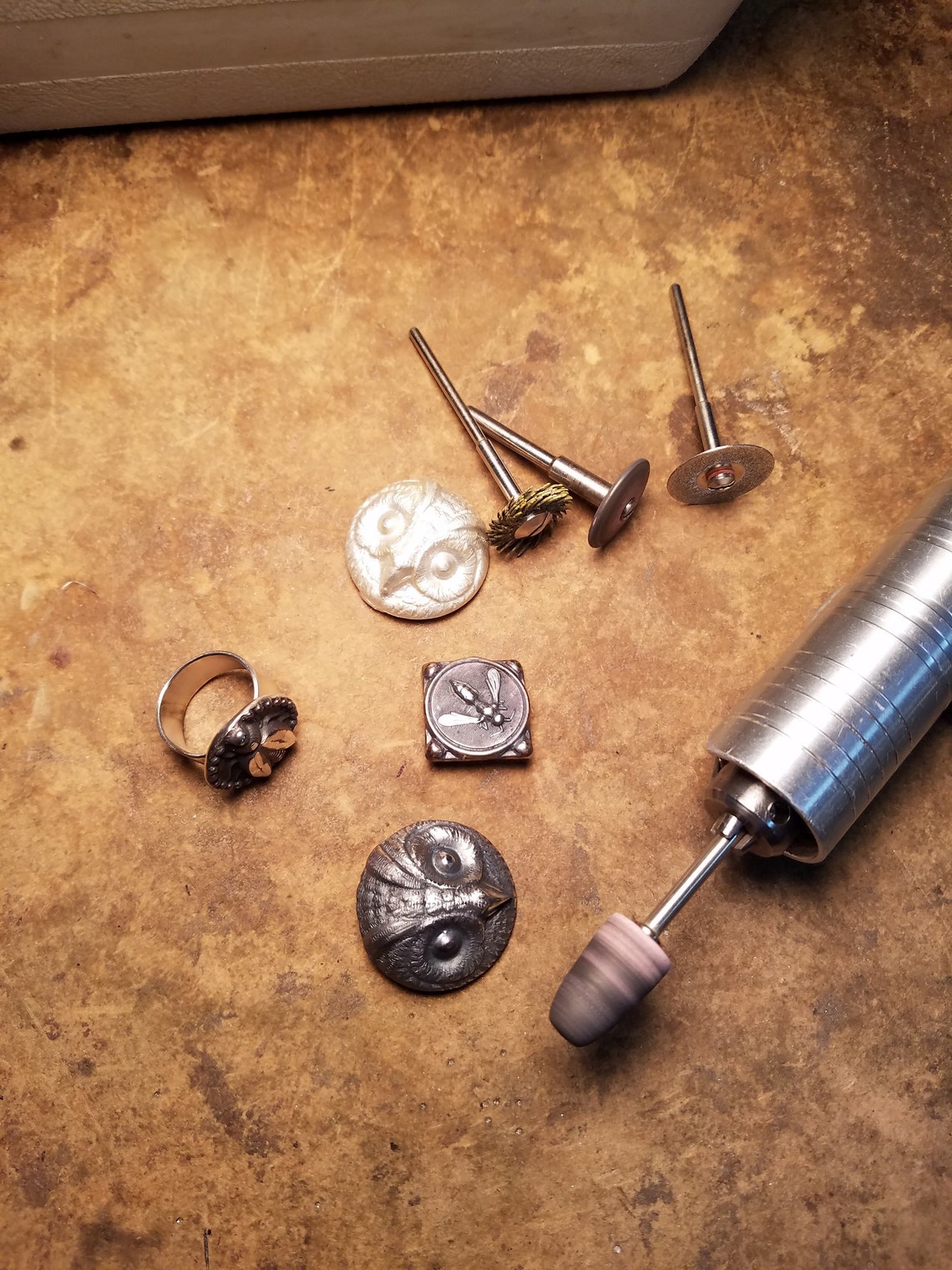 Sterling Silver Wasp Ring Made From Antique Vintage Button - Etsy