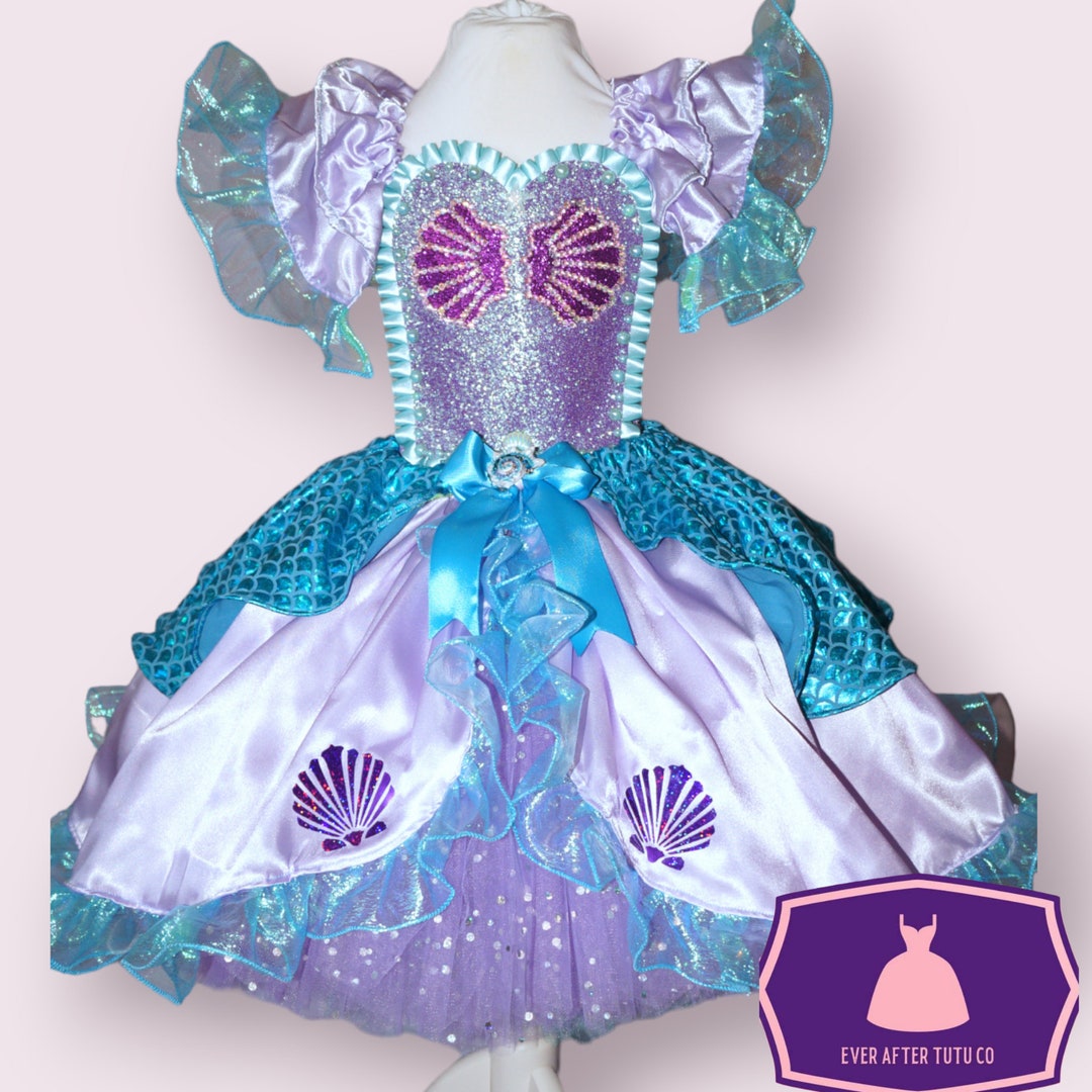 Disney Princess Ariel the Little Mermaid Inspired Shells Blue Tutu ...
