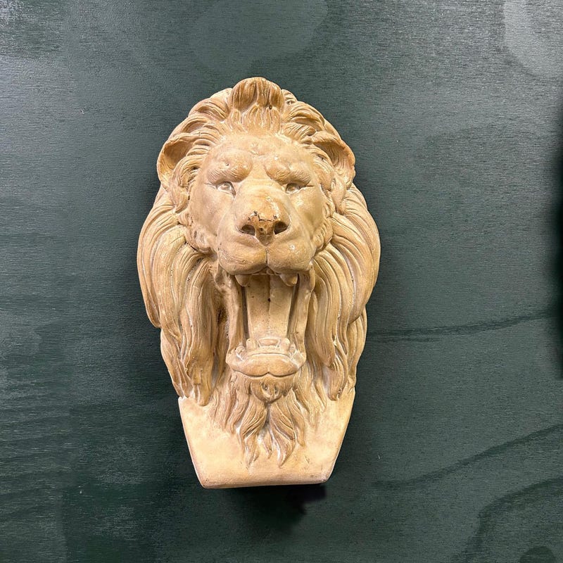 Vintage Lion Chalkware - Etsy