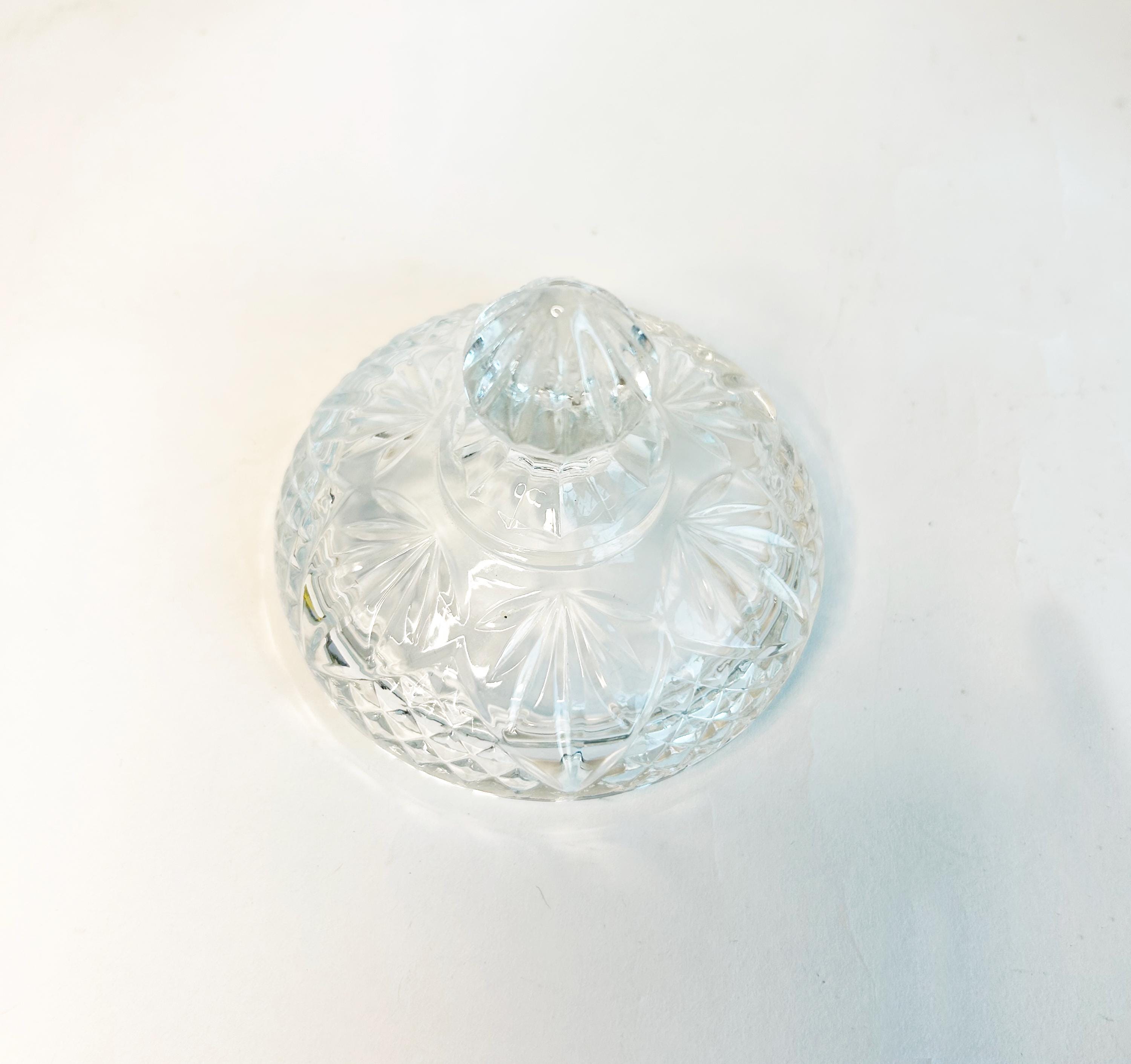 Vintage Anchor Hocking Crystal Candy Dish Candle Vessel Trinket Bowl ...
