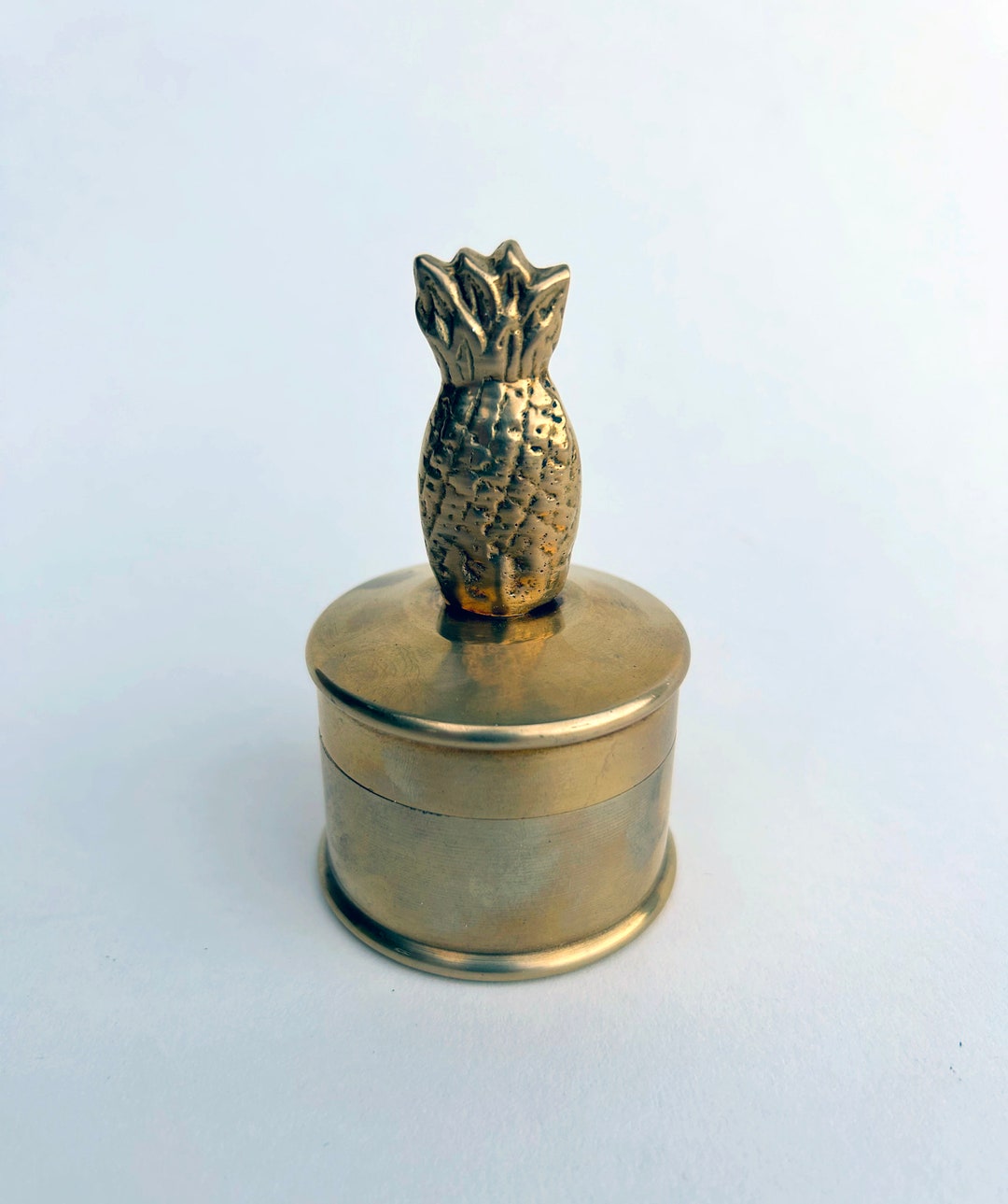 Vintage Brass Pineapple Container With Lid Trinket Jewelry Box - Etsy