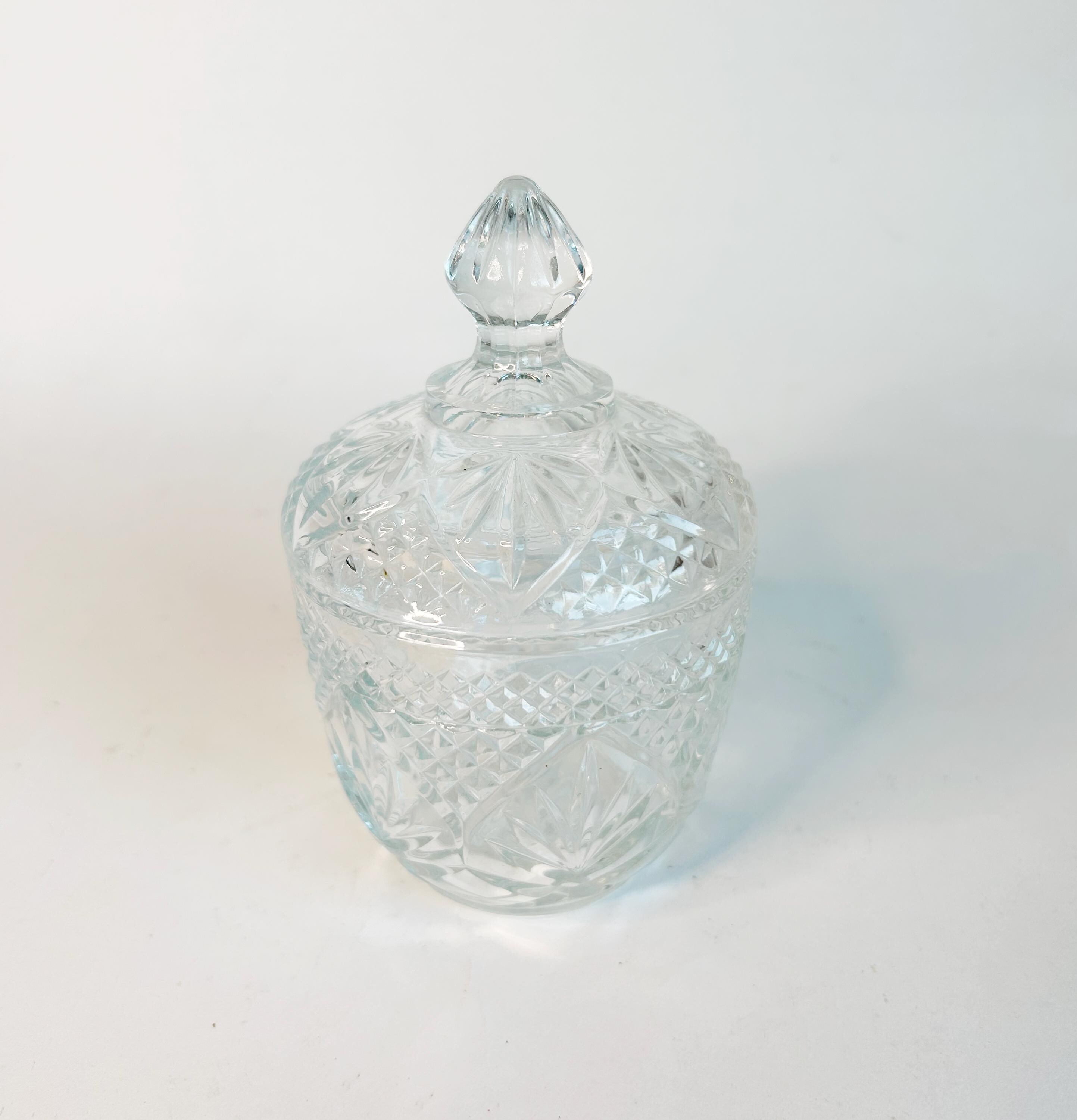 Vintage Anchor Hocking Crystal Candy Dish Candle Vessel Trinket Bowl ...