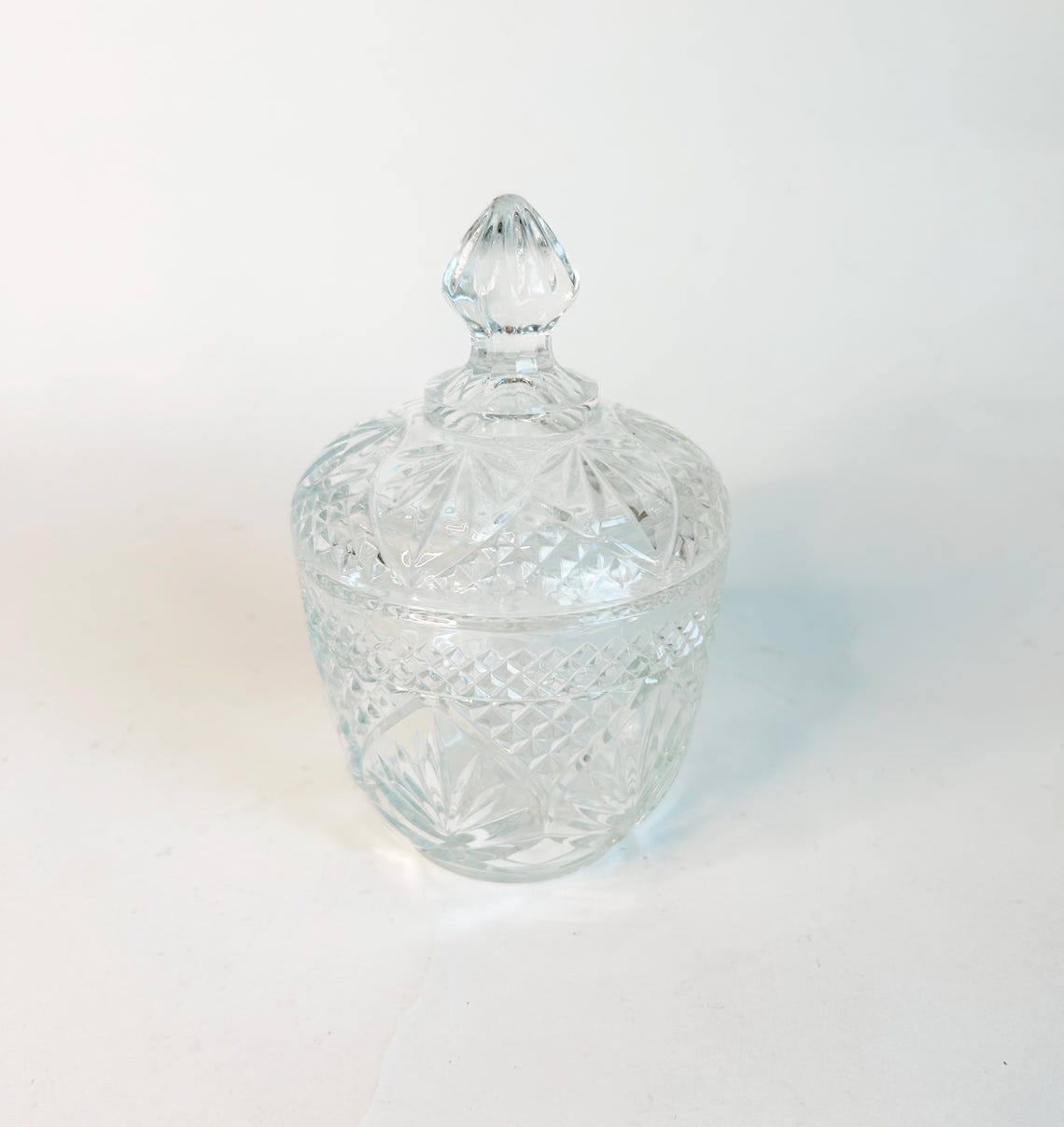 Vintage Anchor Hocking Crystal Candy Dish Candle Vessel Trinket Bowl ...
