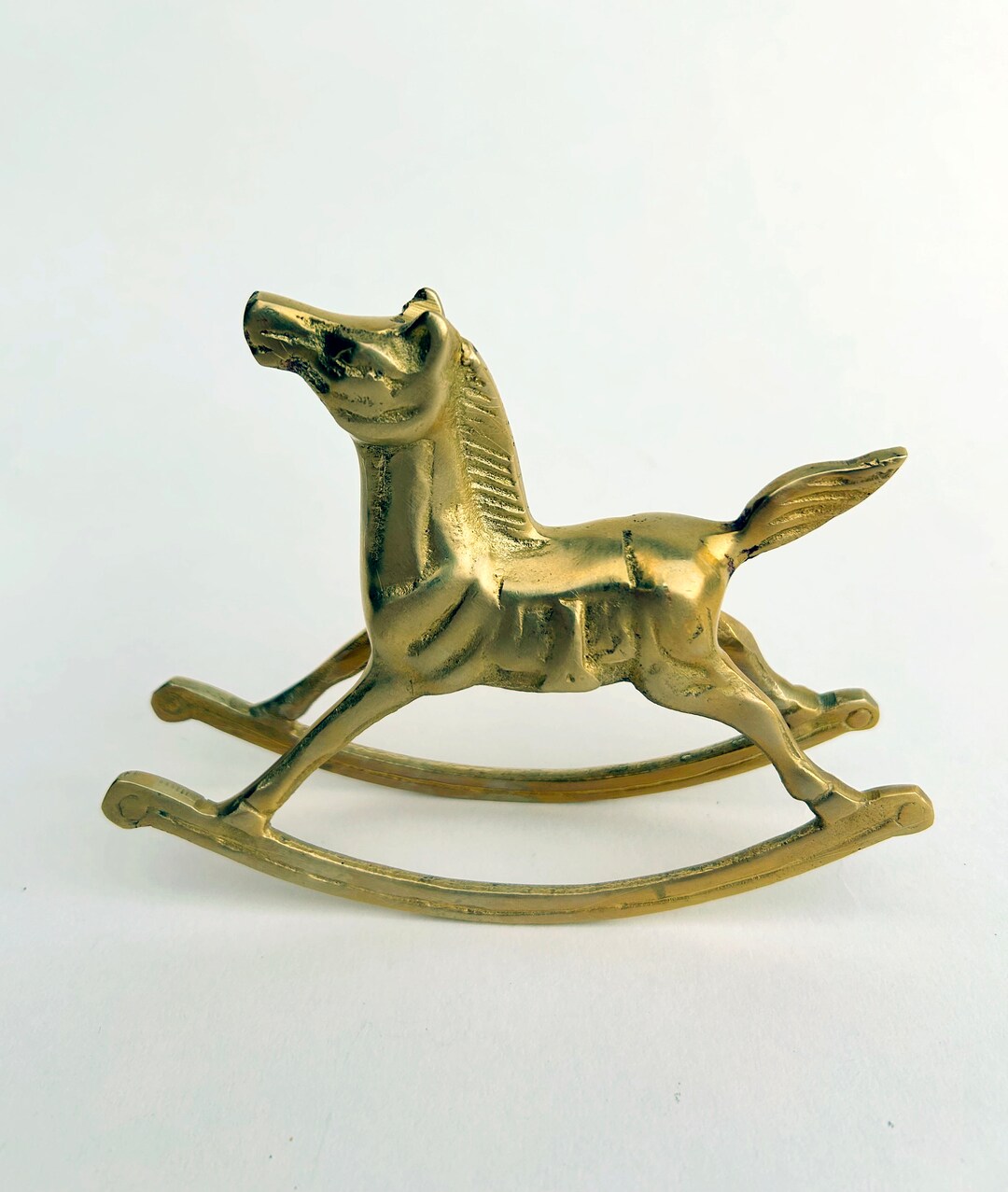 Vintage Solid Brass Rocking Horse Figurine - Etsy