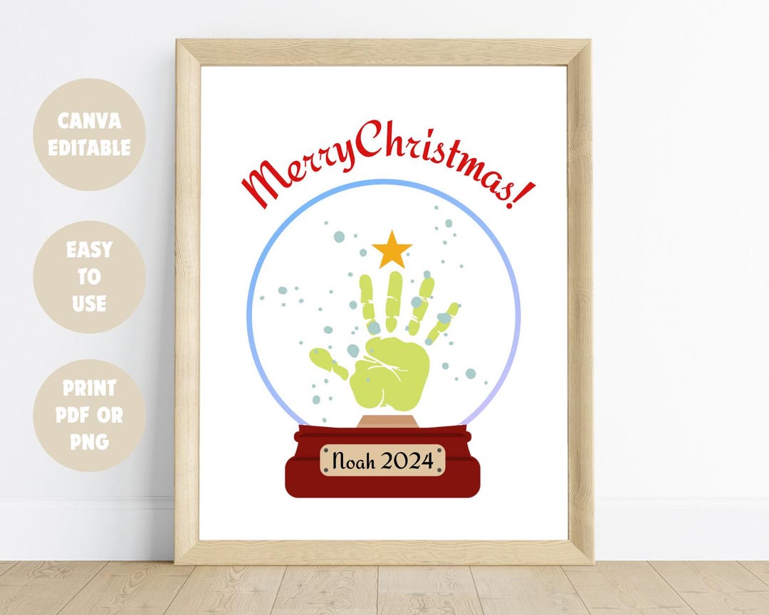 Christmas Snow Globe Handprint Craft, Christmas Handprint Art Craft for ...