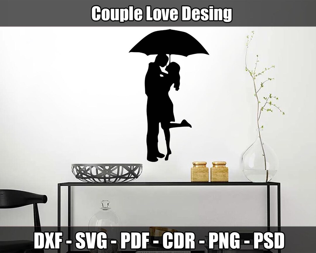 Couple, Love Design Laser Cut Svg Dxf Files Wall Sticker Engraving ...