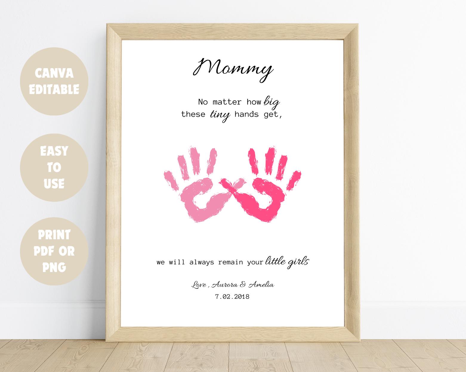 Printable Baby Handprint Keepsake for Mom Mother's Day Gift From Baby ...