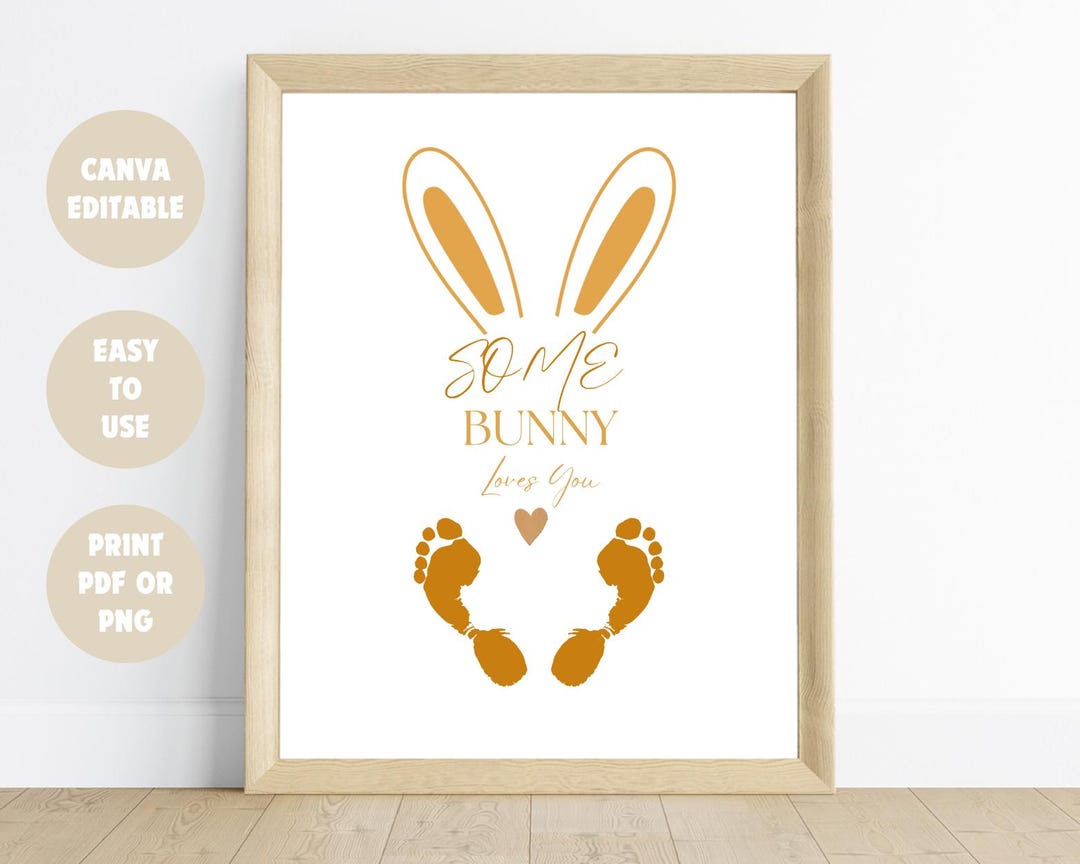 First Bunny Day, Baby Footprint, Toddler Footprint, First Birthday ...