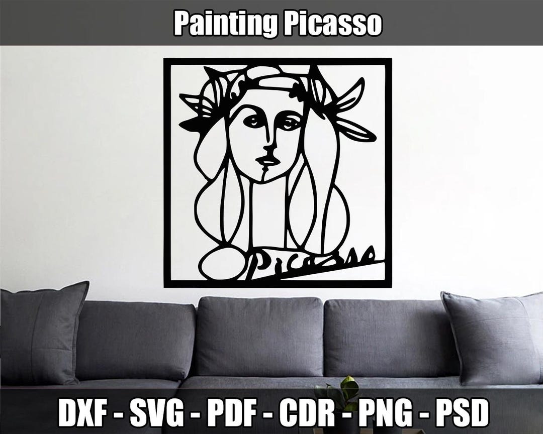 Painting Picasso Art Laser Cut Svg Dxf Cdr Glowforge Files Wall Sticker ...