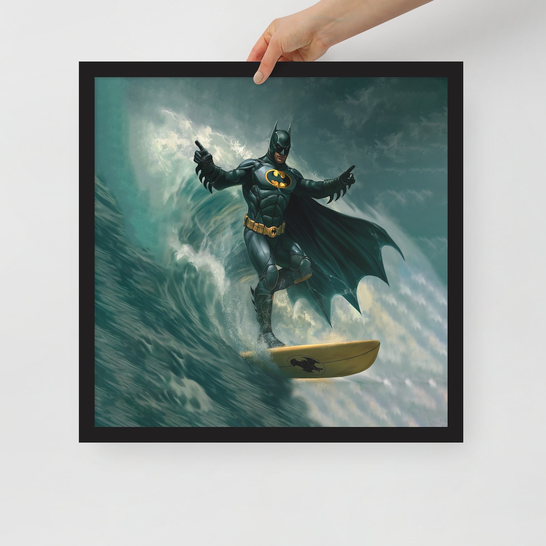 Batman Surfing Print Funny Batman Poster Dc Comic Print Marvel Gifts - Etsy