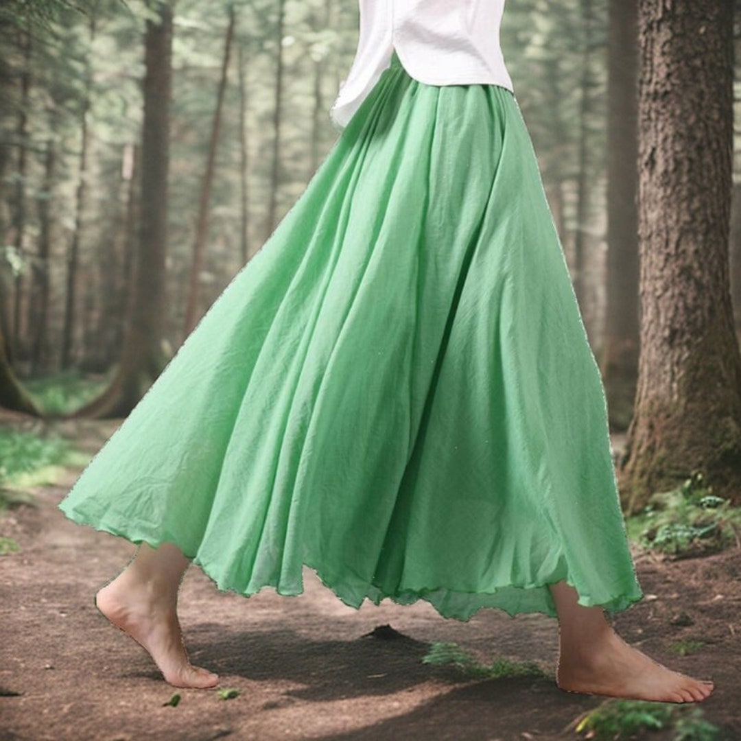 Linen Maxi Skirt Renaissance Fair Skirt, Linen Fairy Skirt, Ren Faire ...