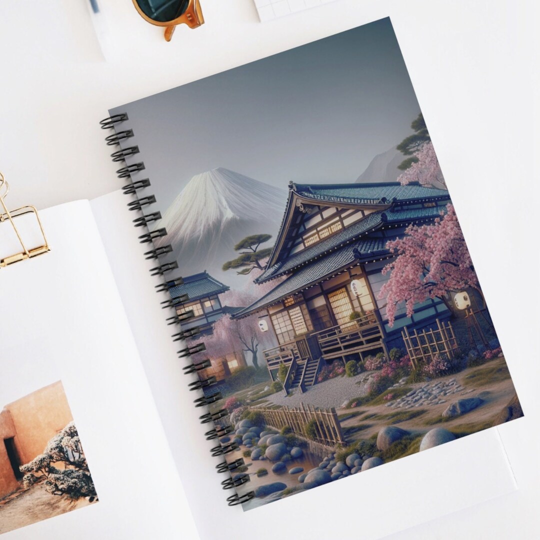 Traditional Japanese Home Spiral Notebook Ruled Line/ Mount Fuji ...