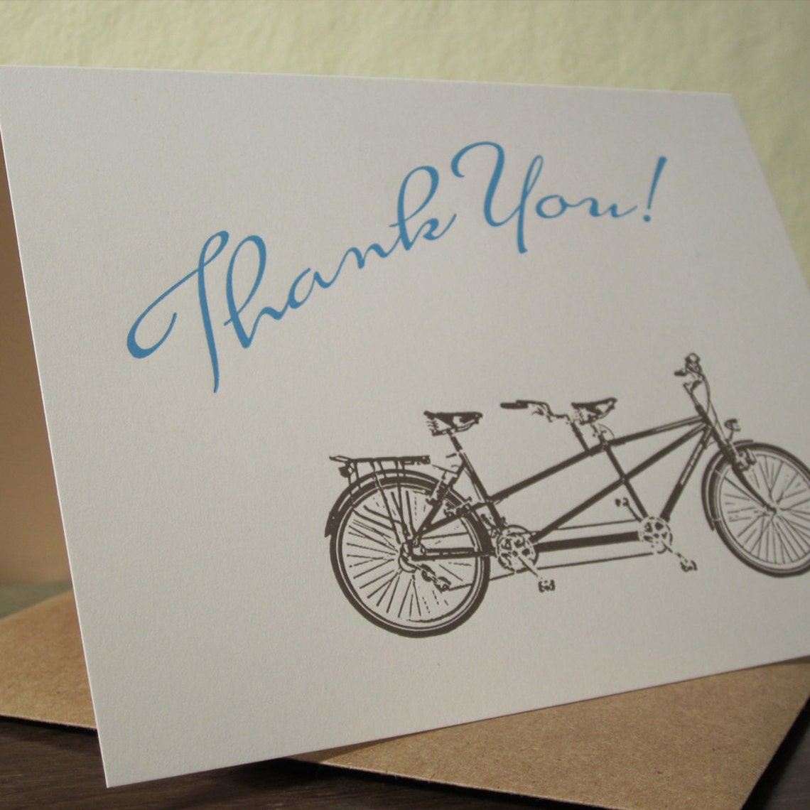 50-pack Tandem Bike Thank You Cards Letterpress Cards - Etsy