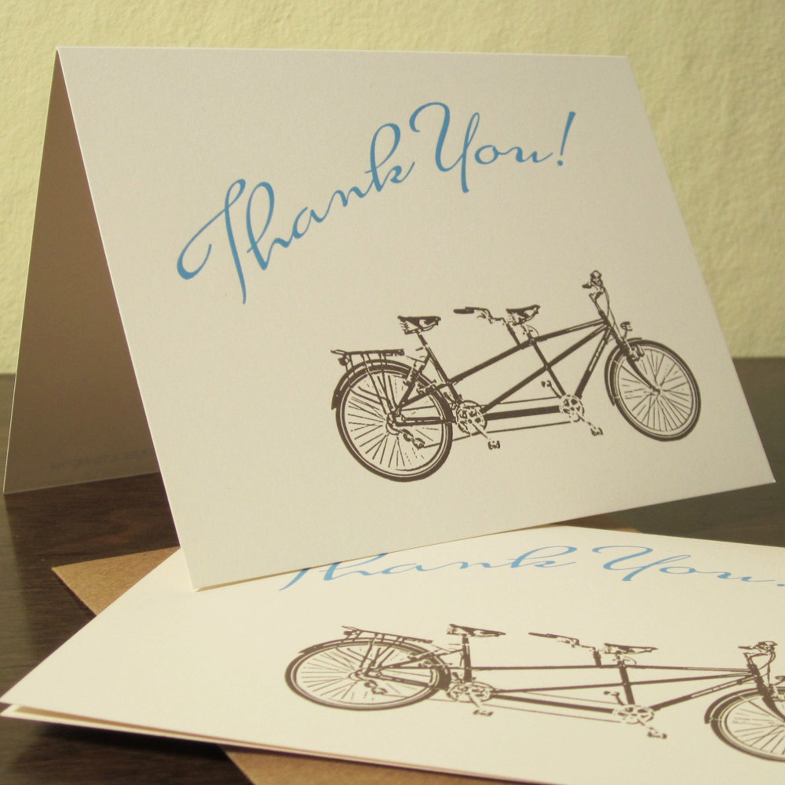 50-pack Tandem Bike Thank You Cards Letterpress Cards - Etsy
