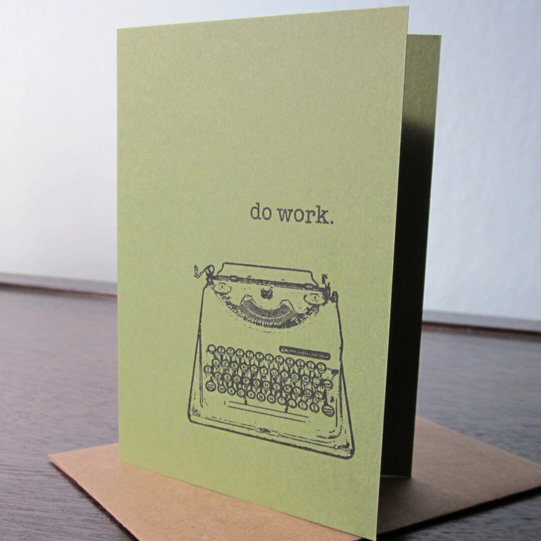 Do Work Typewriter Screen-printed Greeting Card - Etsy