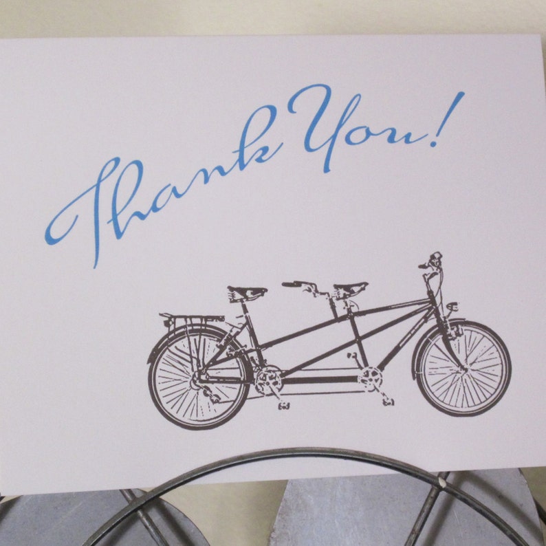 50-Pack Tandem Bike Thank You Cards Letterpress Cards | Etsy