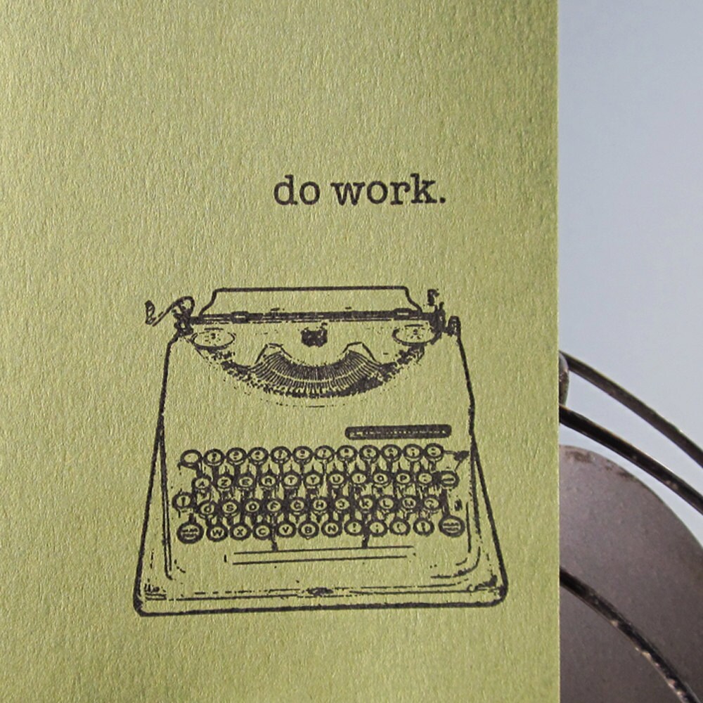Do Work Typewriter Screen-printed Greeting Card - Etsy