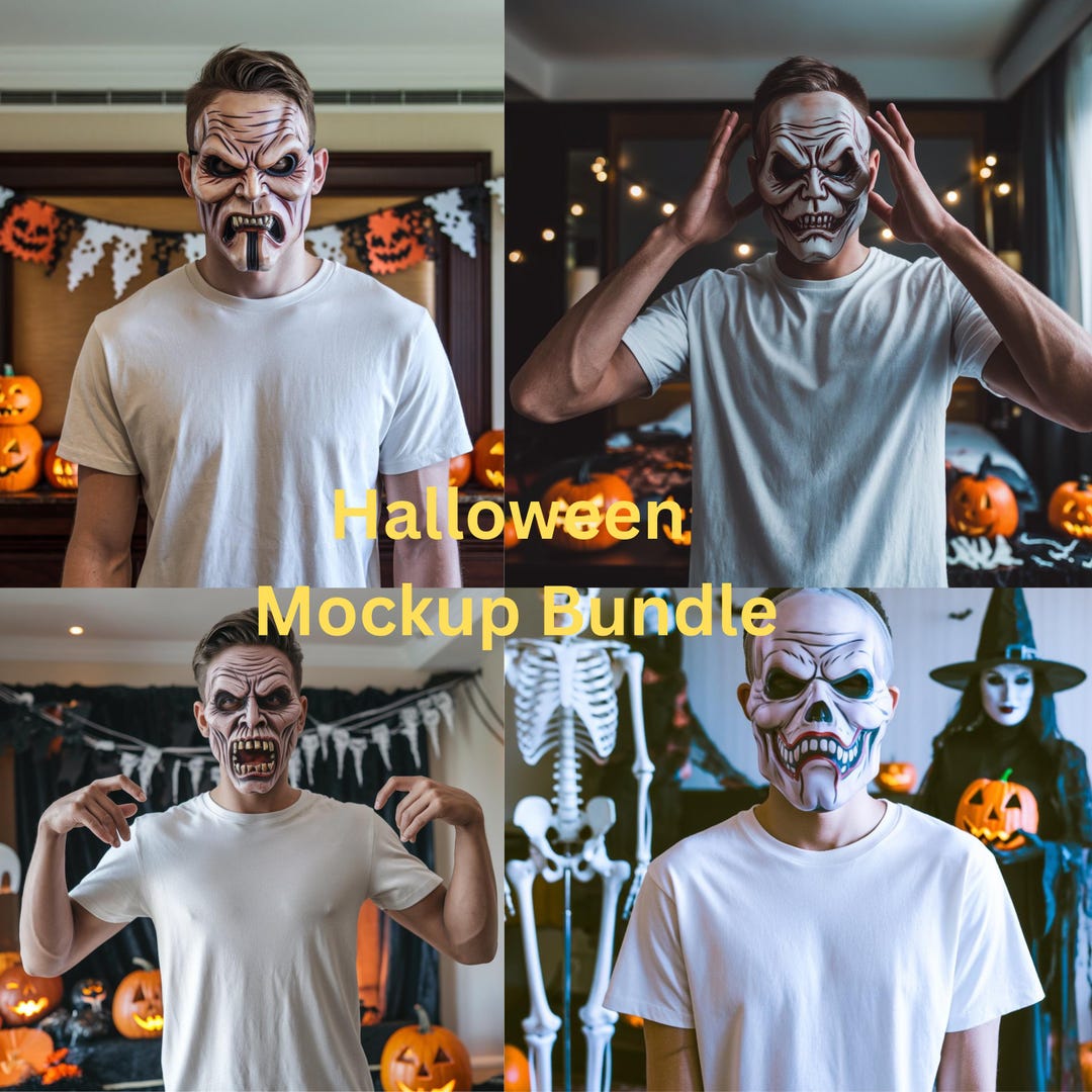 Halloween Mockup Bundle - 4 Horror Mockups, Terrifying Designs for Your ...