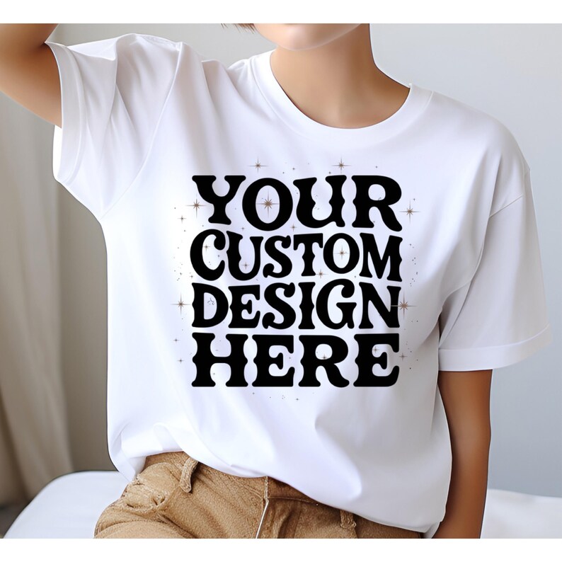 Gildan 6400 White Shirt Mockup, Trendy T-shirt Model Mockup, Gildan ...