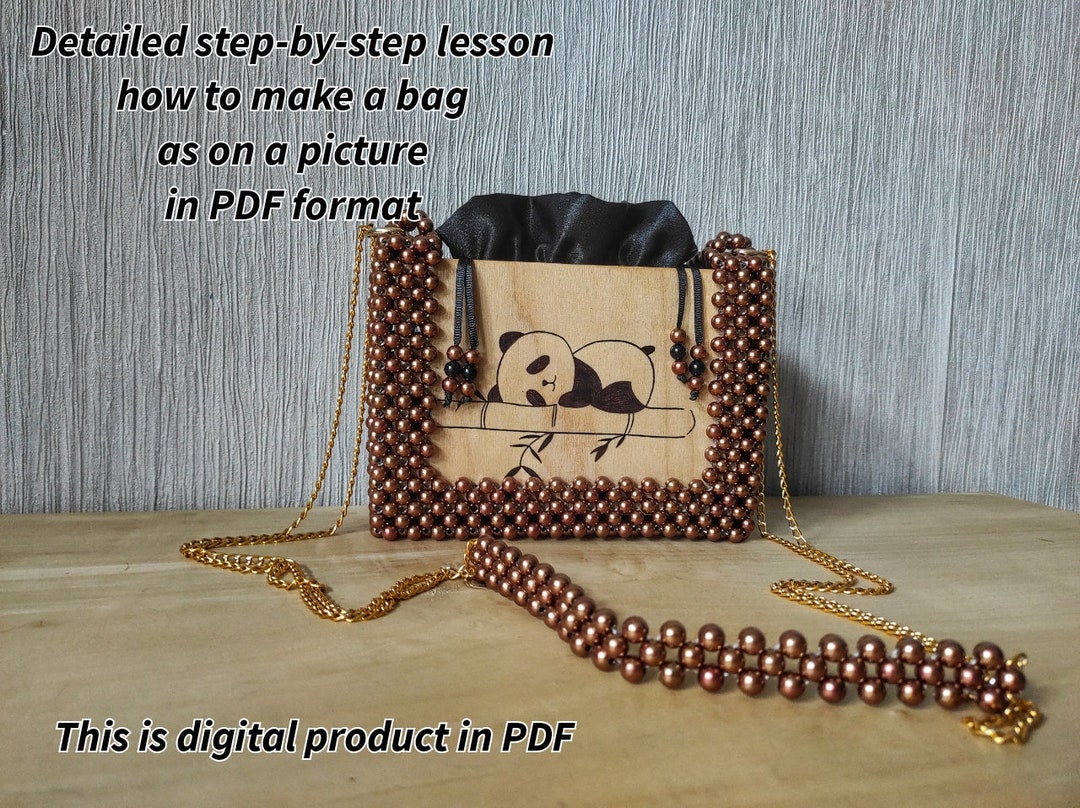 PDF Beaded Bag Pattern | Beading Pattern | Wooden Bag PDF | DIY Bag Tutorial | Craft Gift for ...