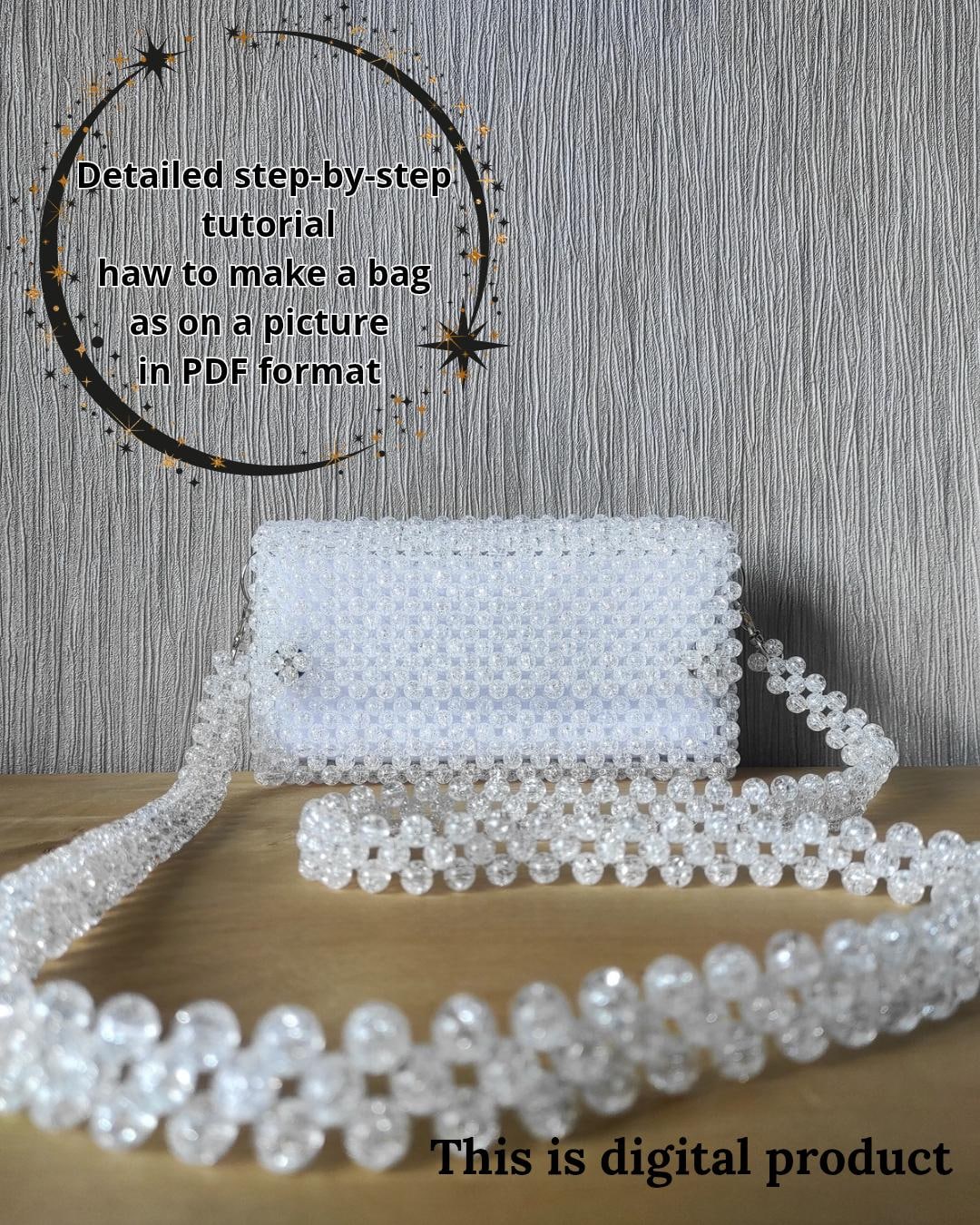Beaded Bag Tutorial: DIY Pearl Bridal Handbag PDF Lesson / Wedding Bag ...