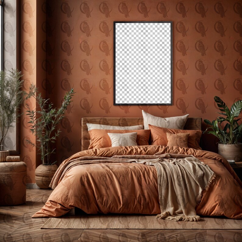 Terracotta Poster Frame Mockup Bundle, 8 PNG Files, Canva or Photoshop ...